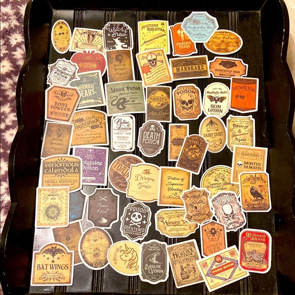 Design | 51new Assorted Vintage Style Scary Potion Label Stickers Set ...